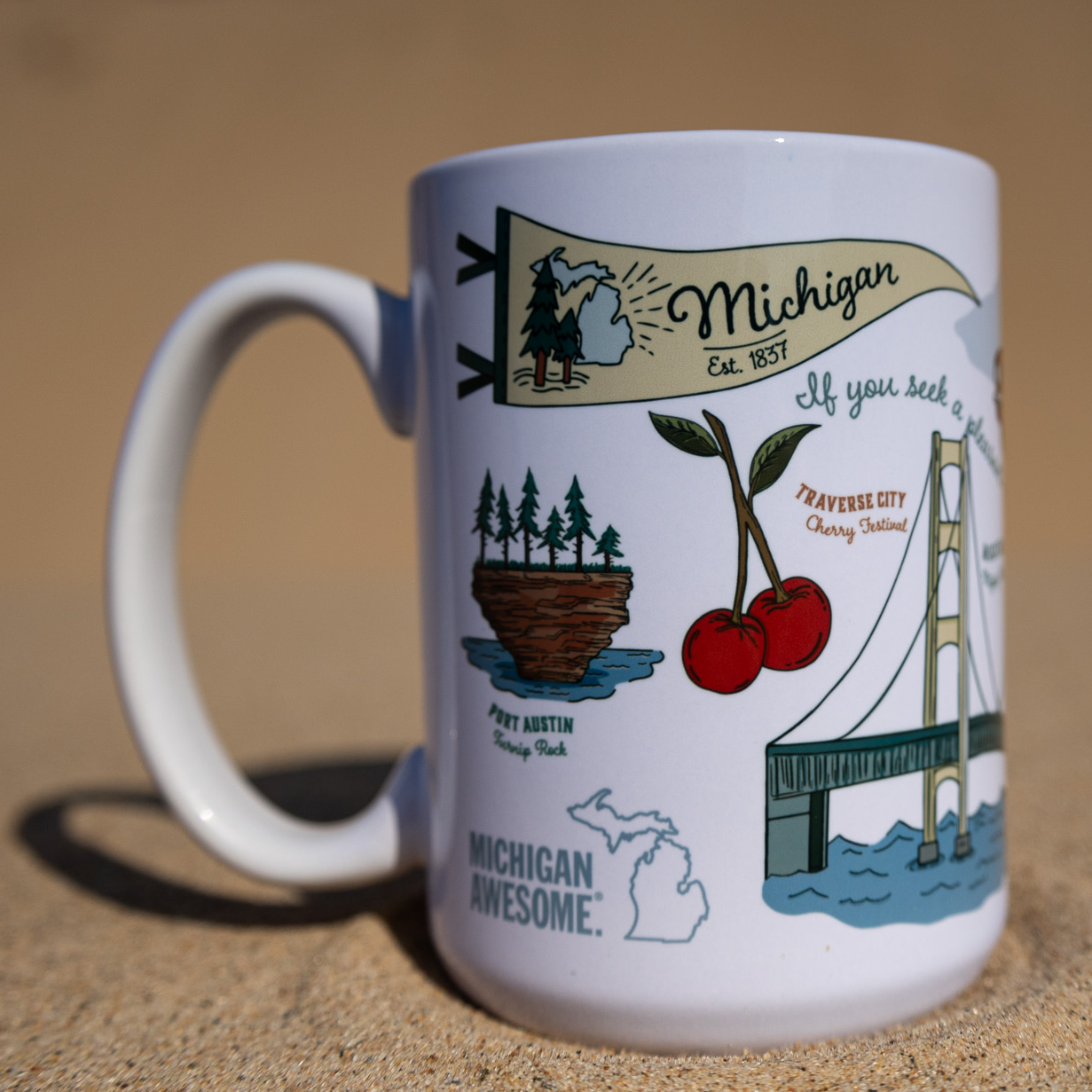 Michigan Icons Mug – Michigan Awesome