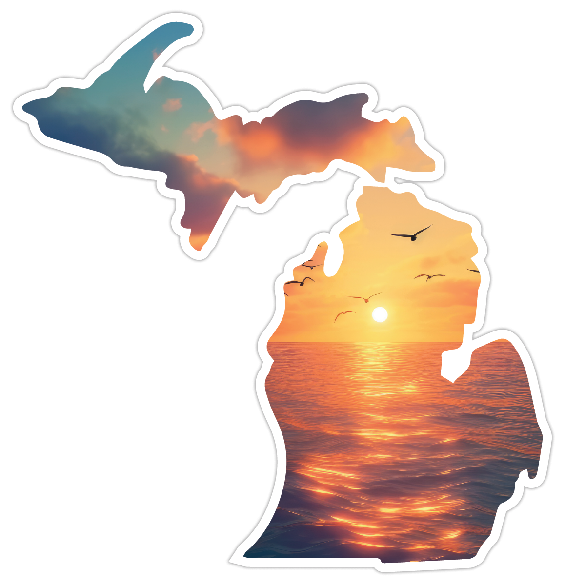 Michigan Golden Hour Sticker | Sunset Sticker | Michigan Awesome