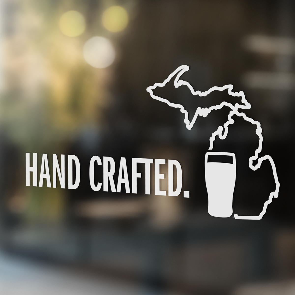 Hand Crafted White Vinyl Sticker – Michigan Awesome